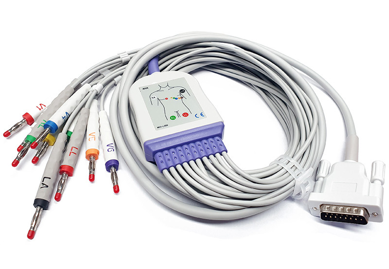 Cabo De Ecg 10 Vias Compatível Eletrocardiógrafo Cardiocare 2000 e ...